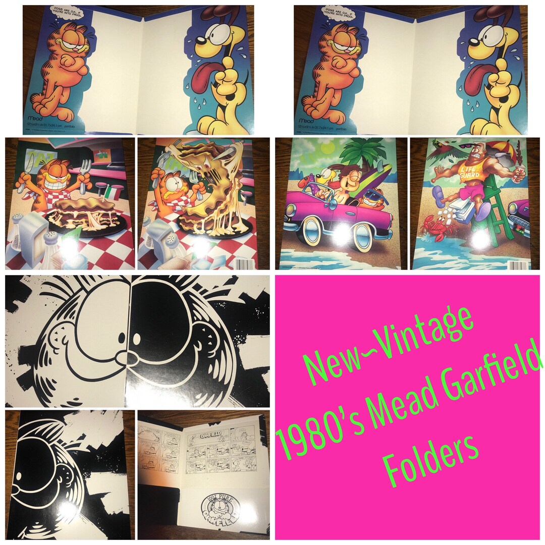 Vintage 1980s Garfield Mead Paper Folder. Awesome New Vintage - Etsy