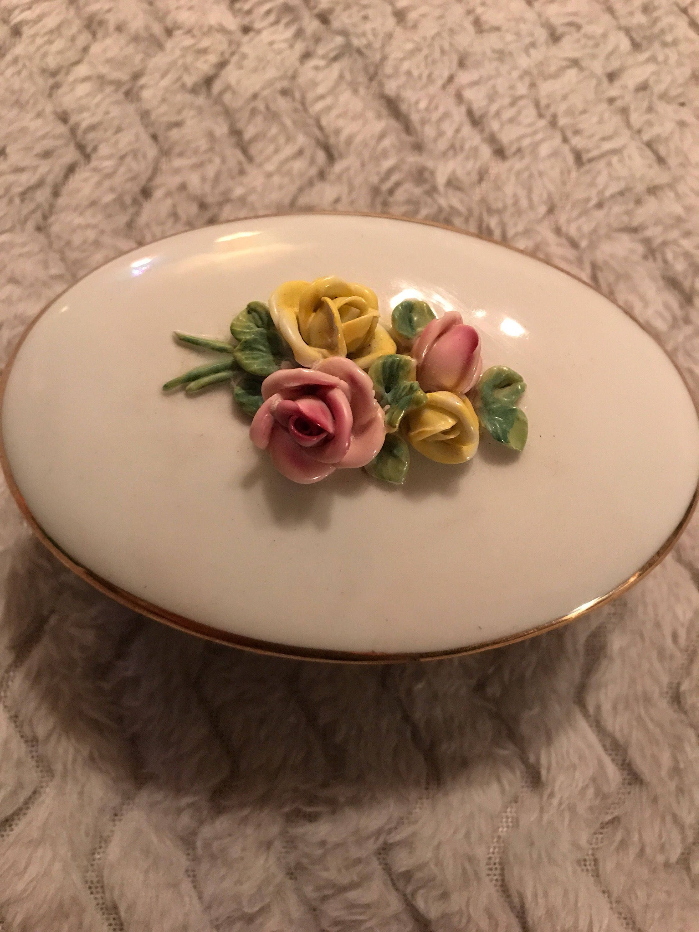 Vintage Bavarian Trinket Dish. Bavarian Flowers Dish. Bavarian ...