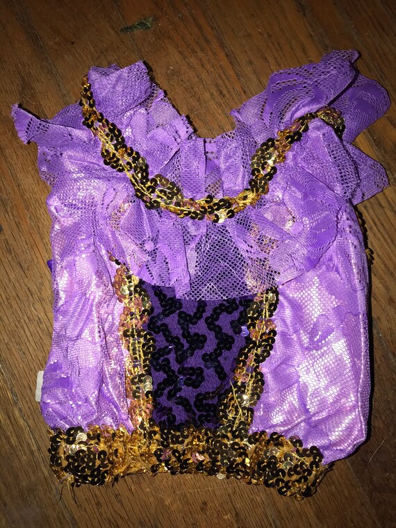 Vintage 1960’s Sequin Purple and Gold Tap Costume. Ad… - Gem