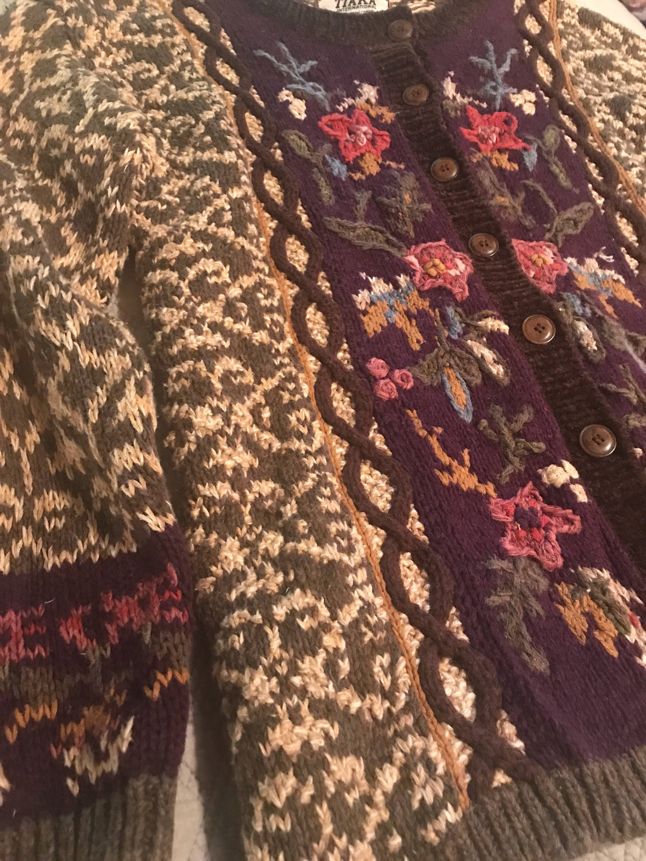 Vintage Sweater. Tiara International Sweater. Vintage Flower Sweater ...