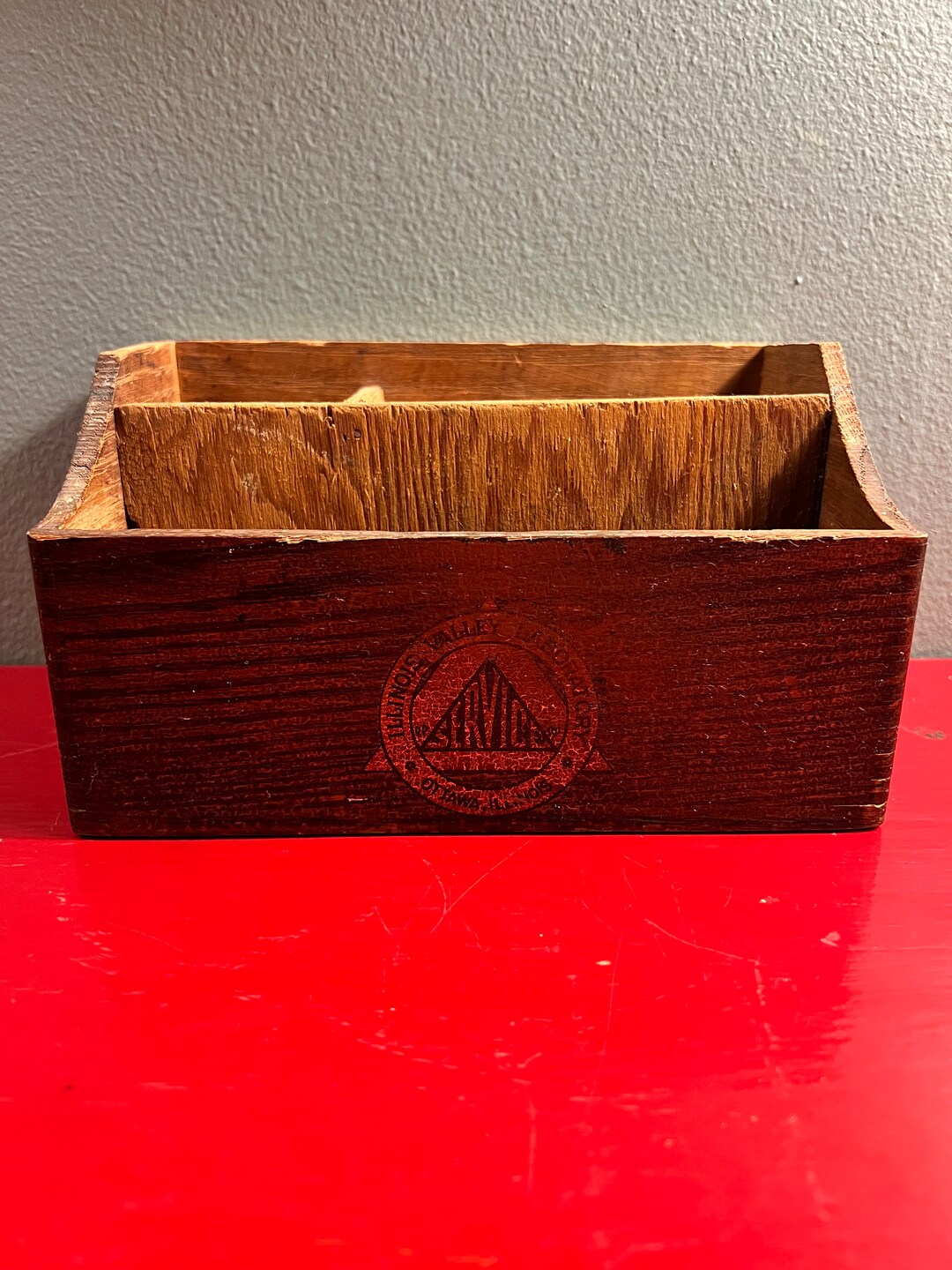 Vintage Wood Office Box. Wooden. Desk Tray. Desk Box, Illinois Valley ...
