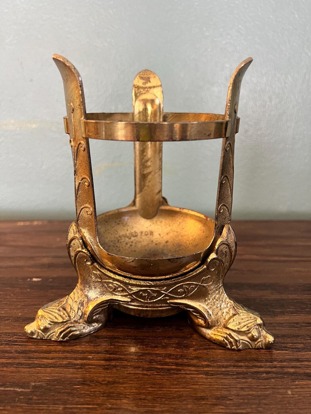 Vintage Brass Ball Holder. Gazing Ball, Crystal Ball Stand. - Etsy