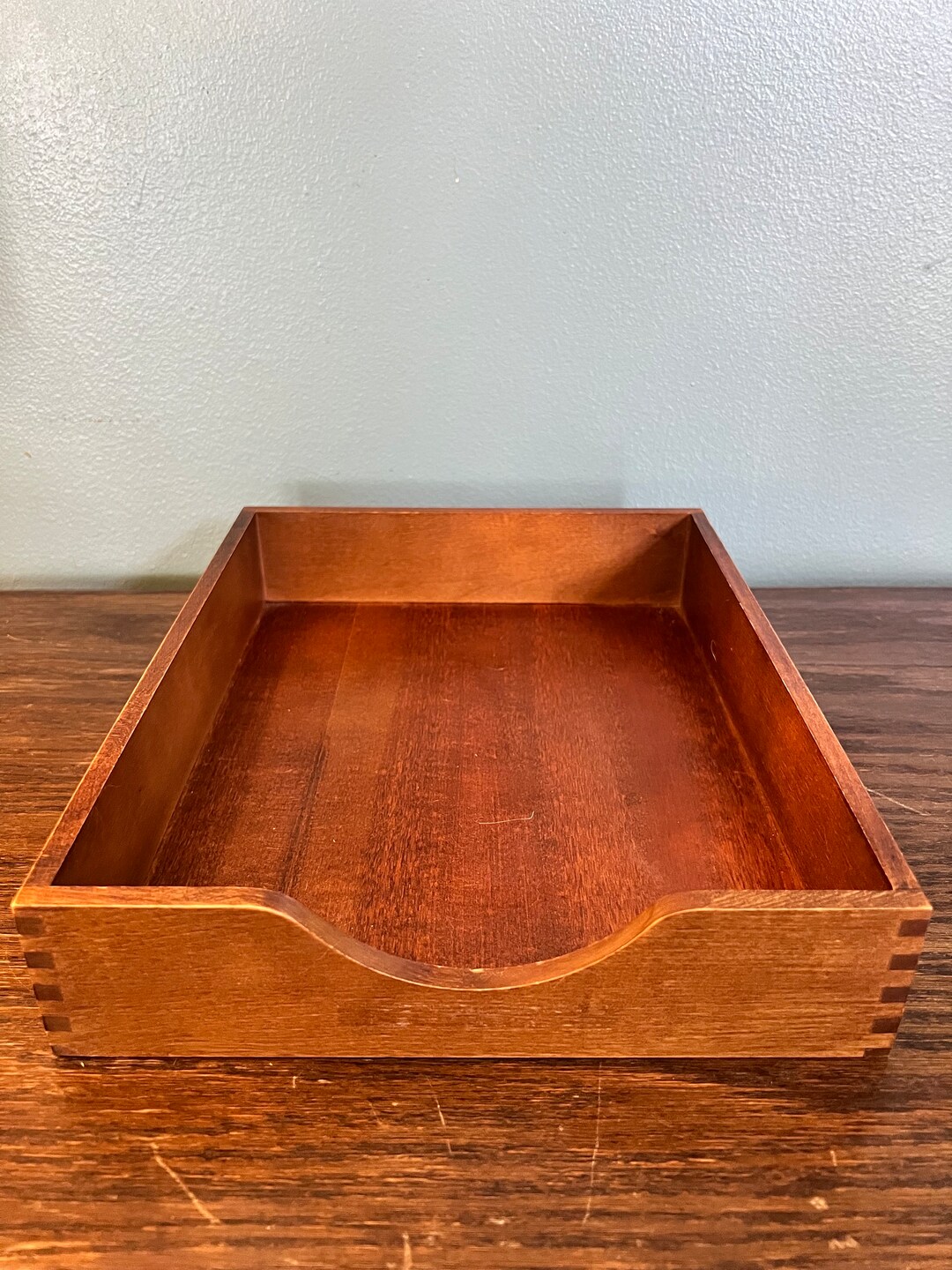 Vintage Wood Office Tray. Carver Office File Tray. Inbox/outbox - Etsy