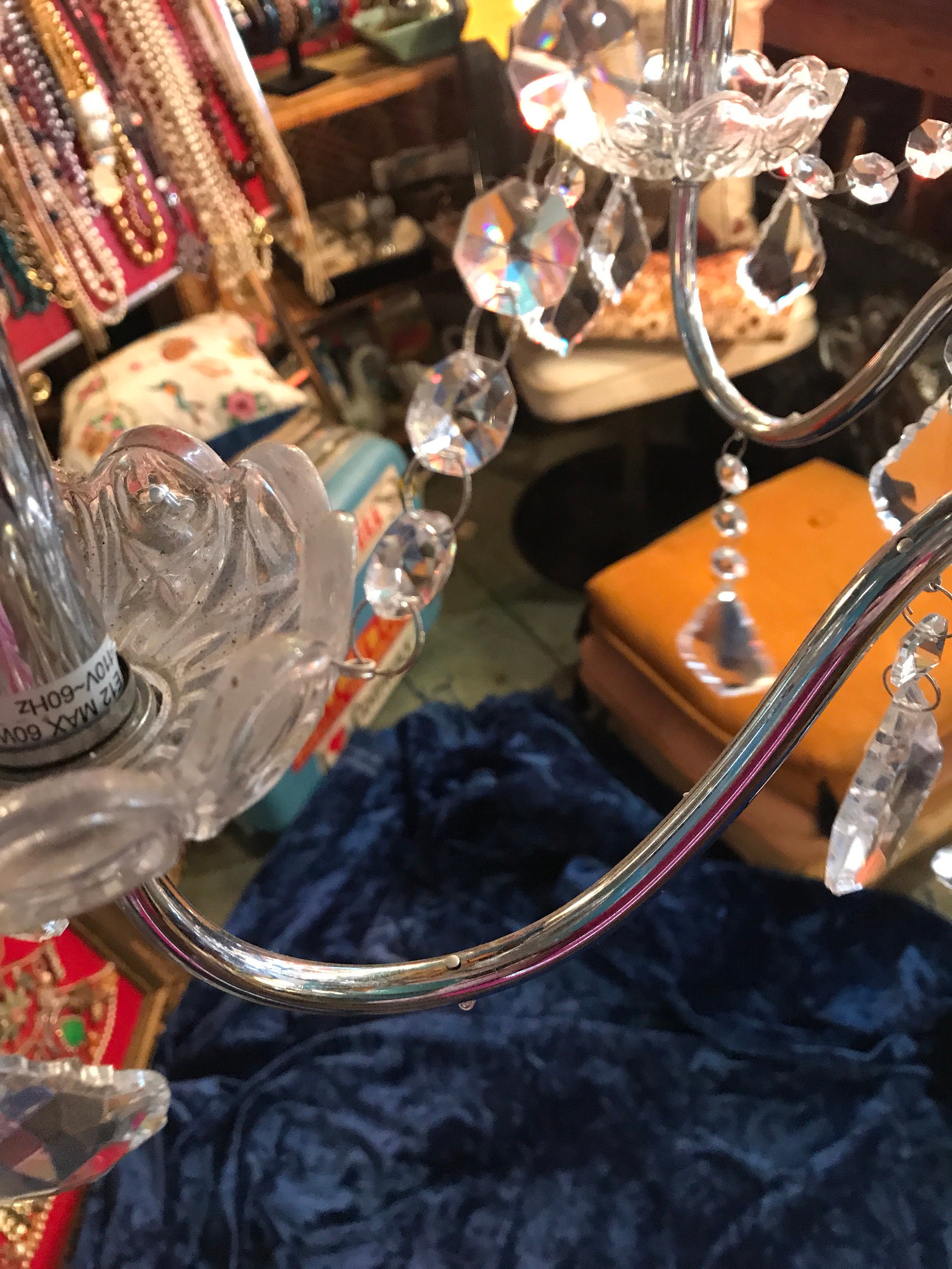 Vintage Crystal Chandelier. 1990's Crystal and Chandelier. 90's Light ...