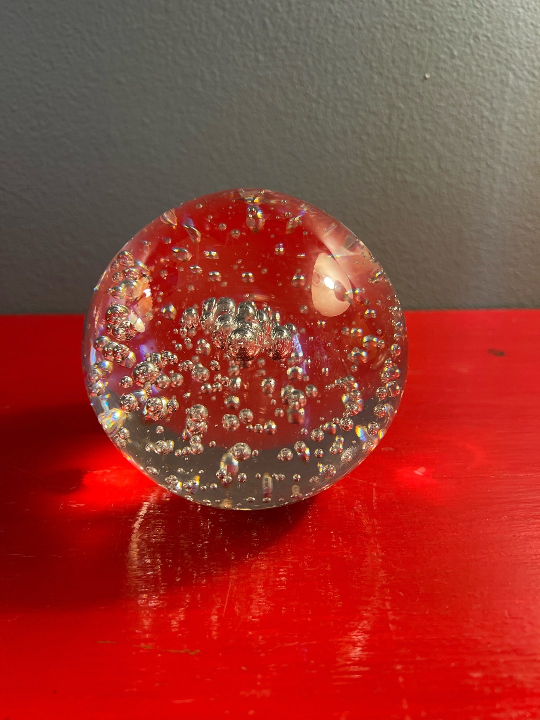 Vintage Bubble Glass Paper Weight. Bubble Glass Orb. Art Glass Orb ...