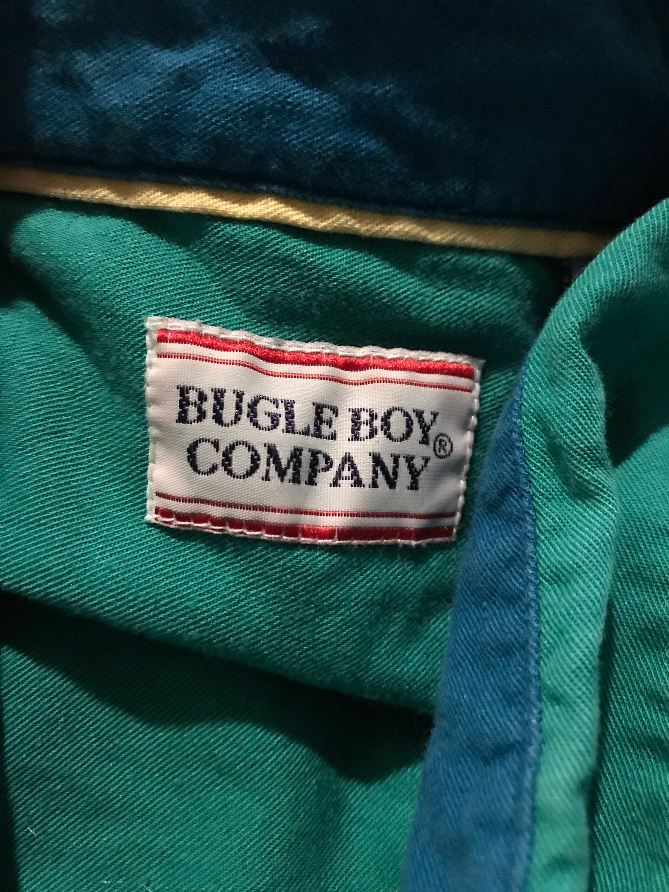 Vintage Bugle Boy Button Down Shirt. Mens Bugle Boy Green Shirt. Green ...