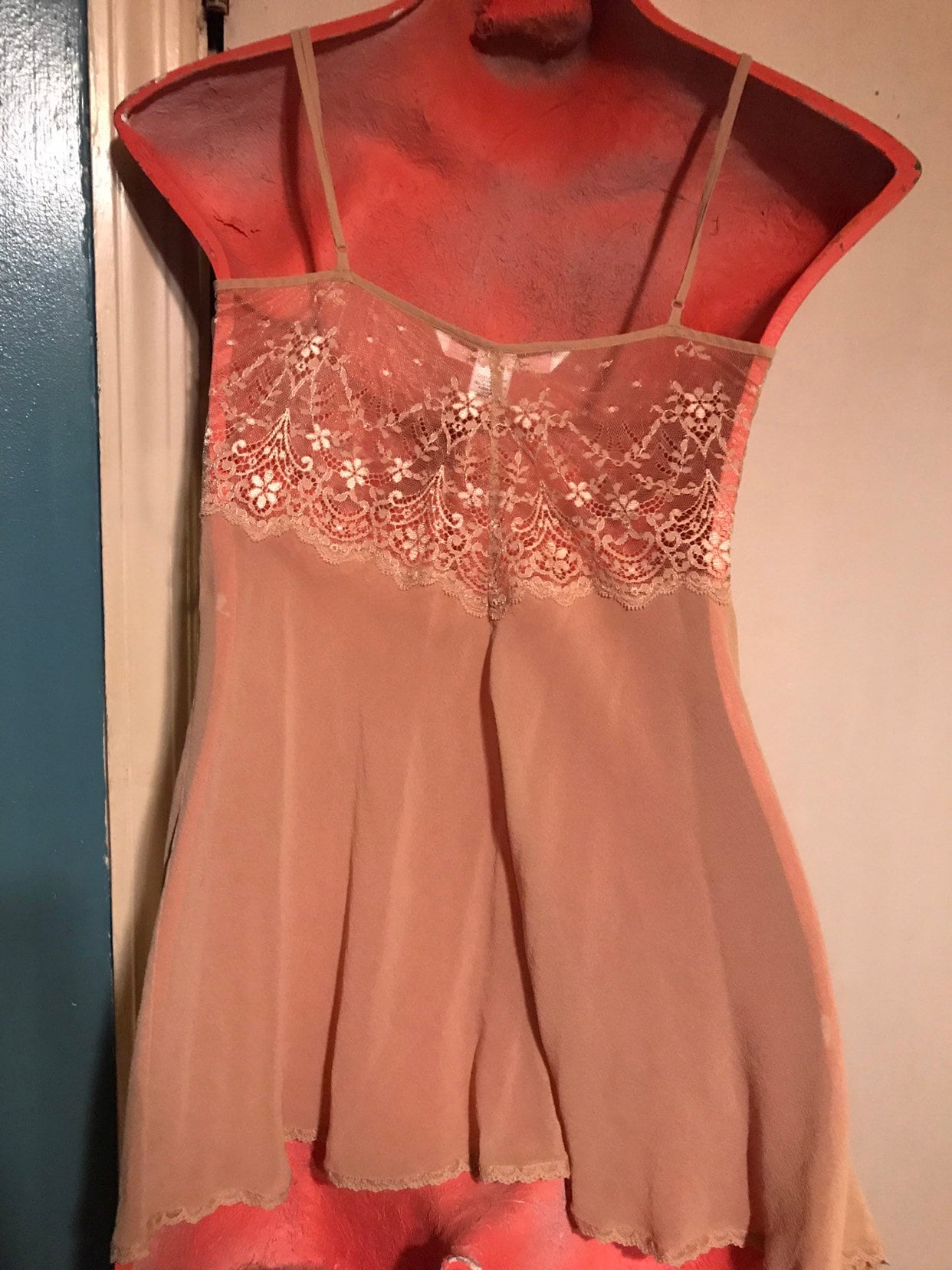 Vintage Brown Victorias Secret Nightie. Brown Sheer and Lace Nightie ...