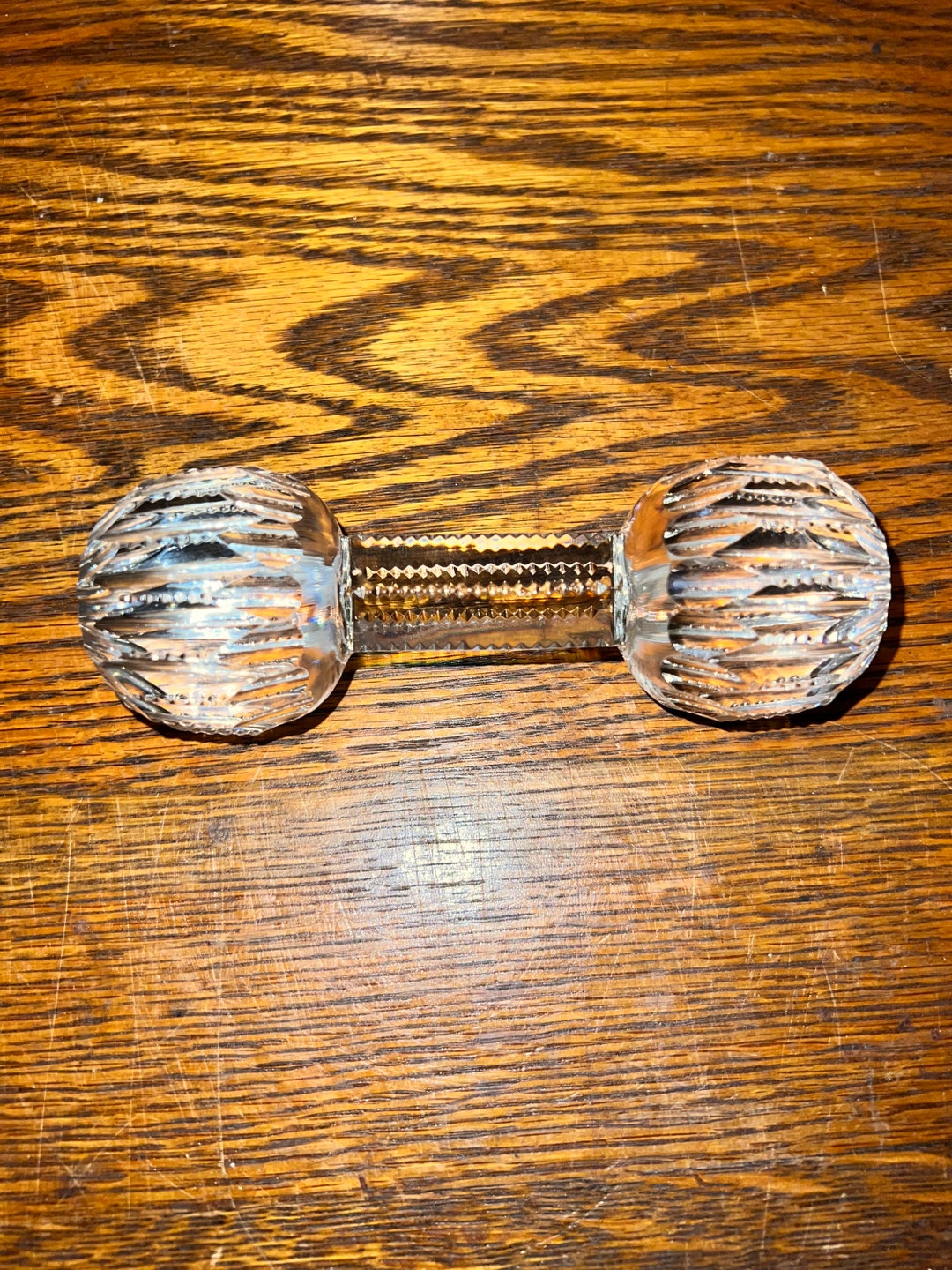 Vintage Crystal Knife Rest. Large Master Dumbbell Knife Rest. Crystal ...