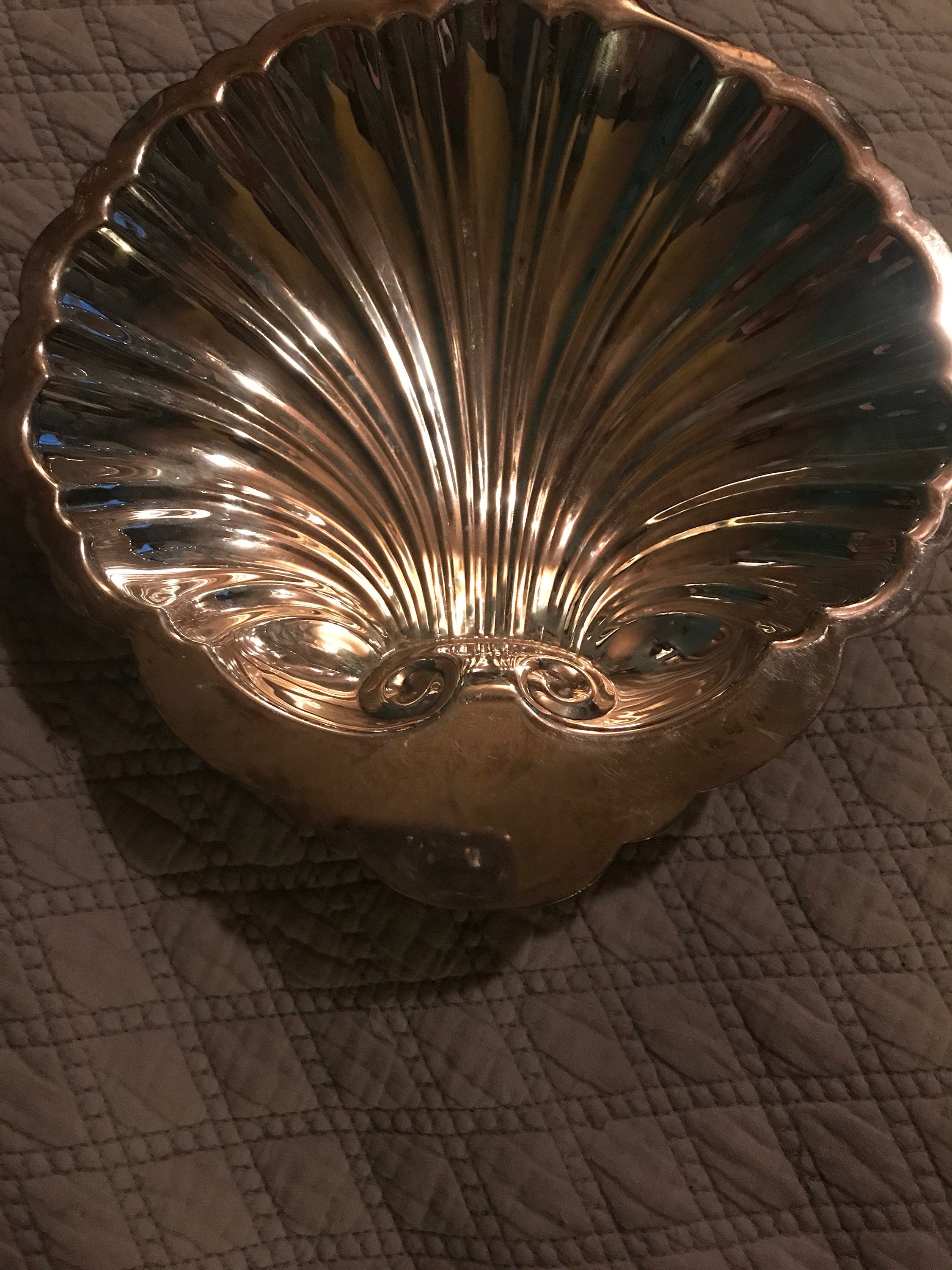 Vintage Silverplate Shell Dish. Silver Shell Bowl. Vintage Silver Shell ...