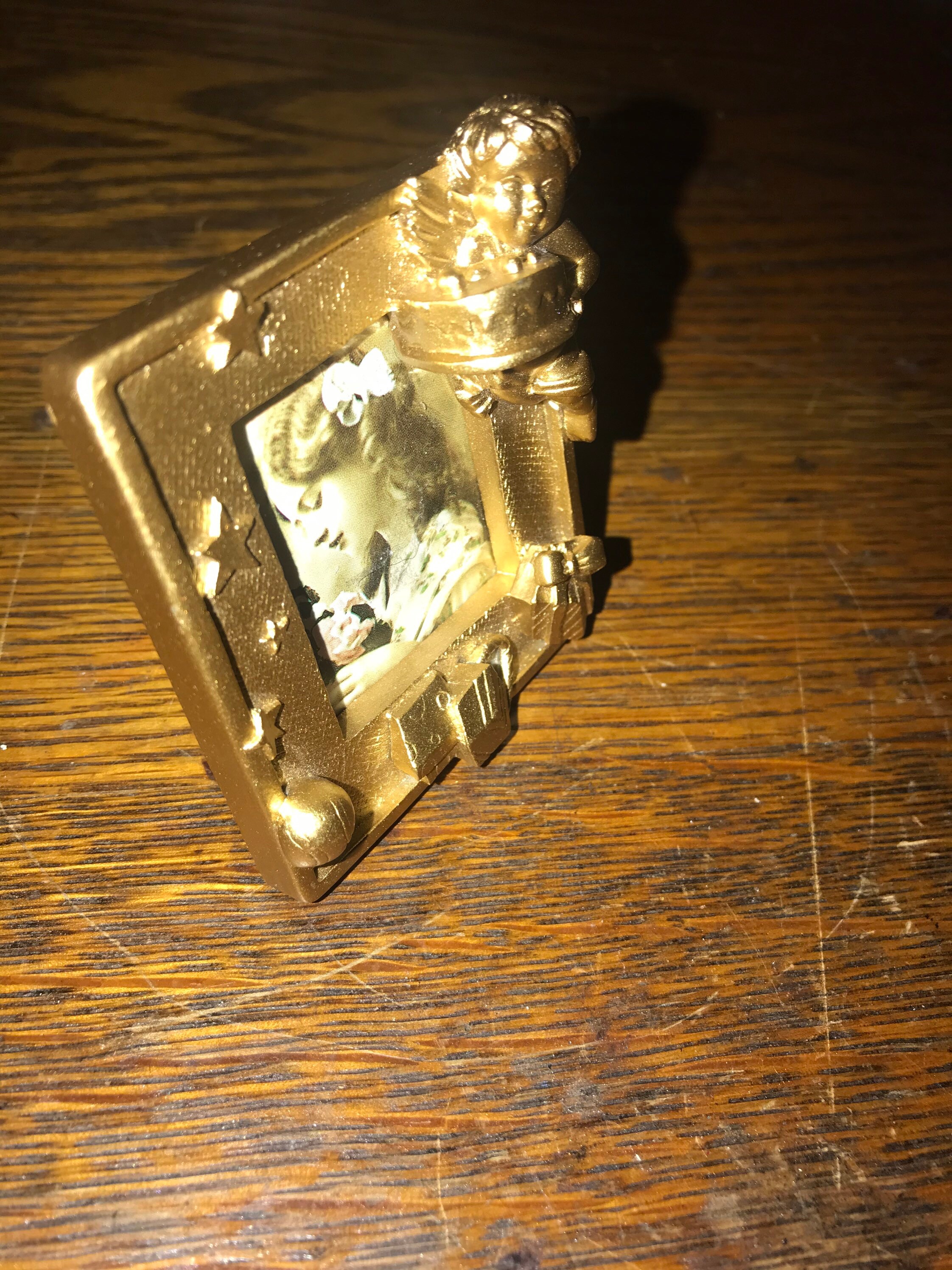 Vintage Tiny Gold Angel Frame. Vintage Teeny Tiny Gold Frame, Christmas ...
