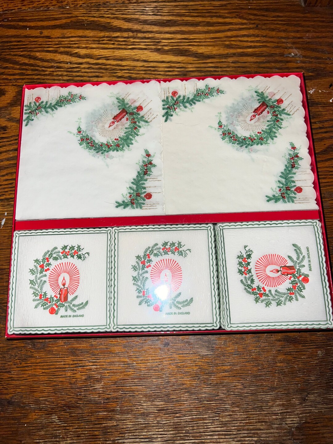 Vintage Paper Christmas Coasters Amd Napkins. Vintage Paper Napkins and ...