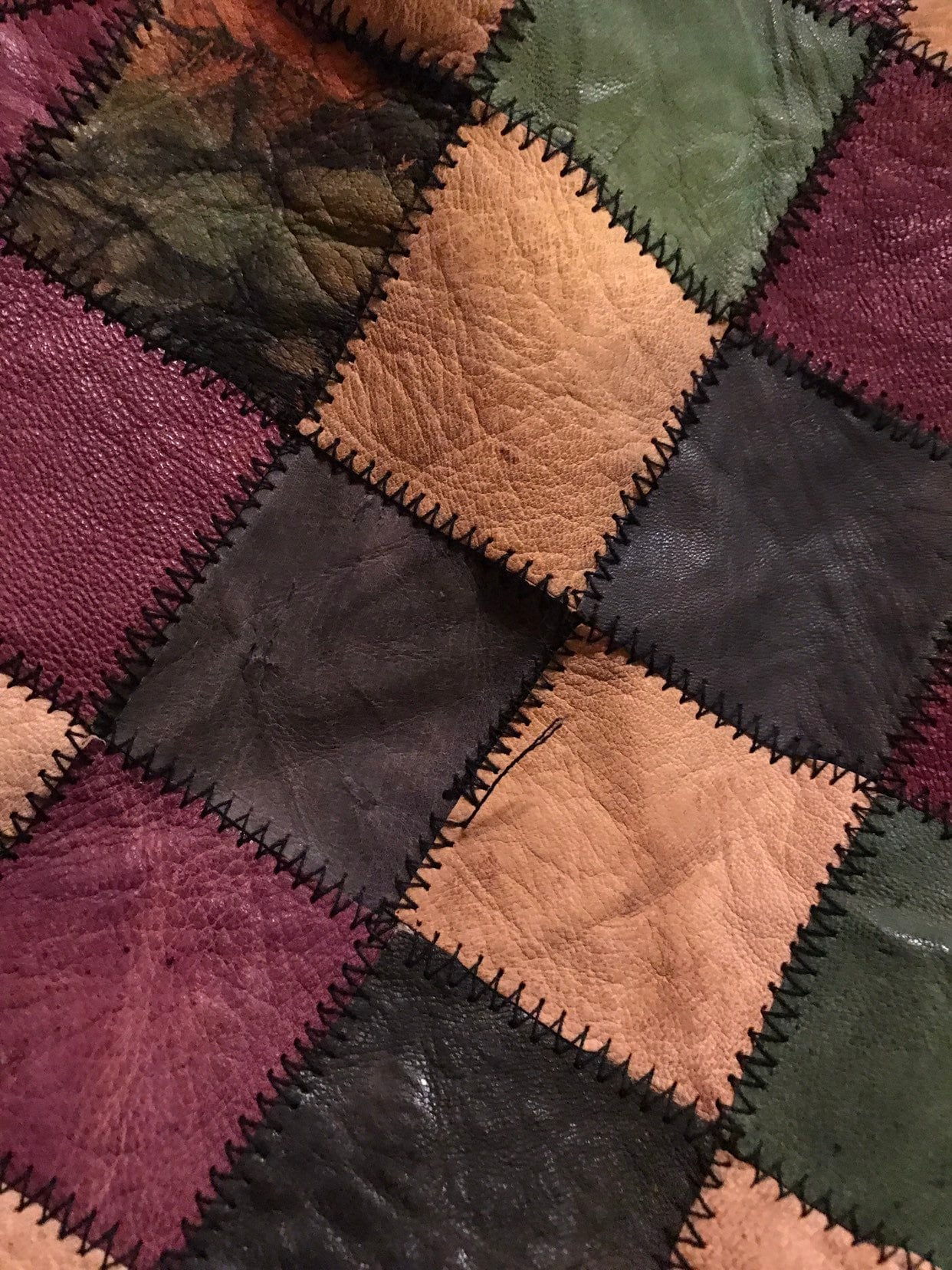 Vintage Patchwork Purse. Handmade Leather Patchwork Purse. Drawstring ...