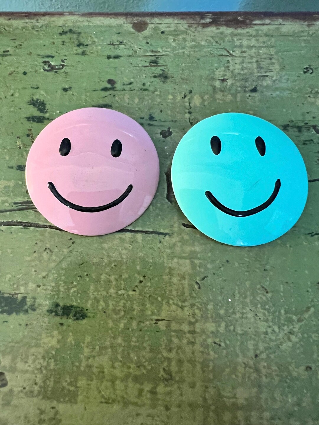 Vintage 1990’s Set of Two Smiley Face Buttons - Etsy