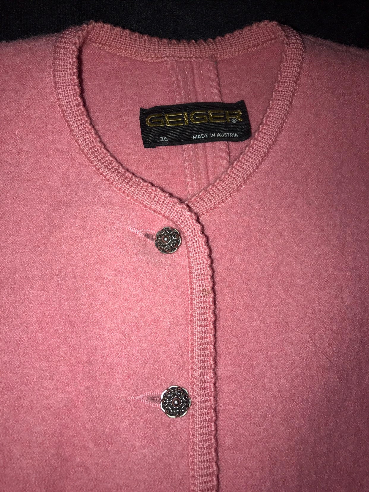 Vintage Geiger Wool Sweater. 1970's Geiger Wool Sweater. Pink Geiger ...