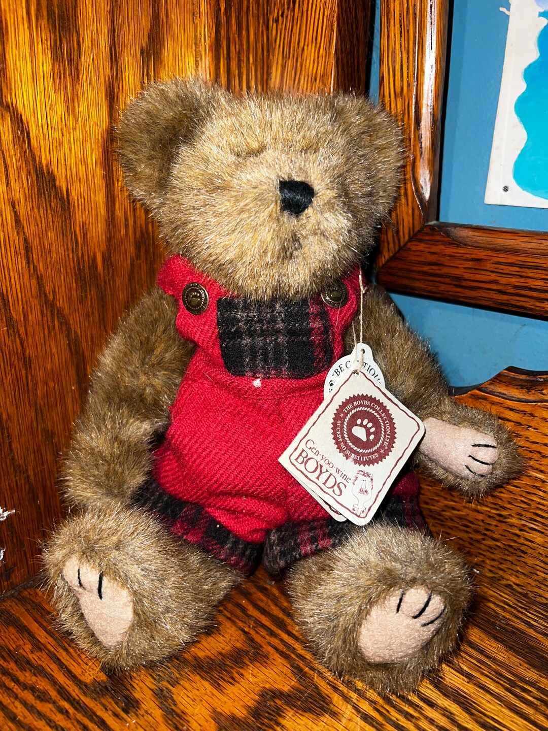 Vintage Stuffed Boyds Bear. Small Joel D. Bearsley Bear. Boyds Bear ...