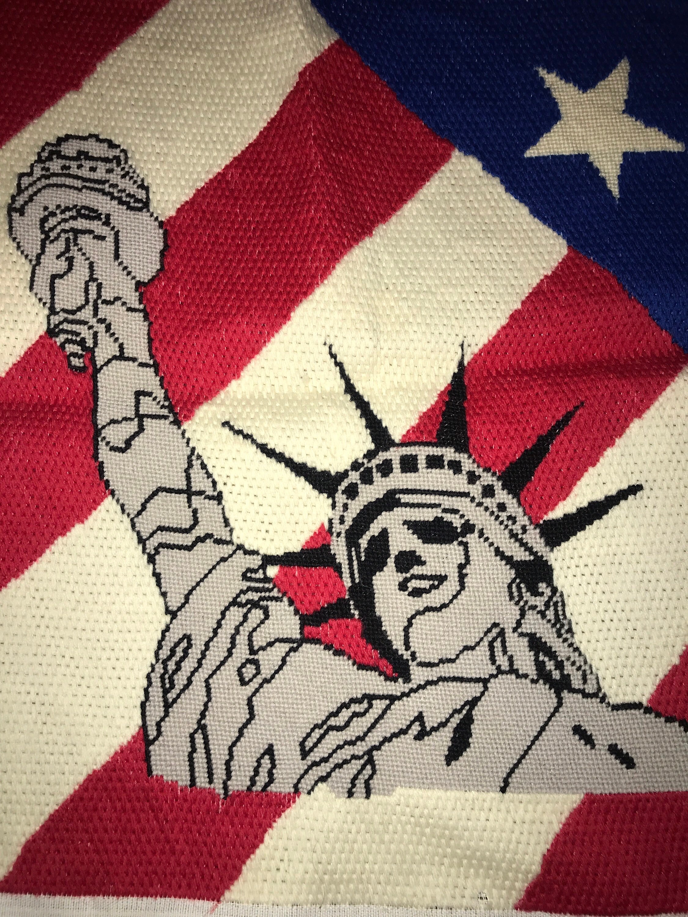 Vintage Needlepoint Statue of Liberty Panel. 1960’s Statue of Liberty ...