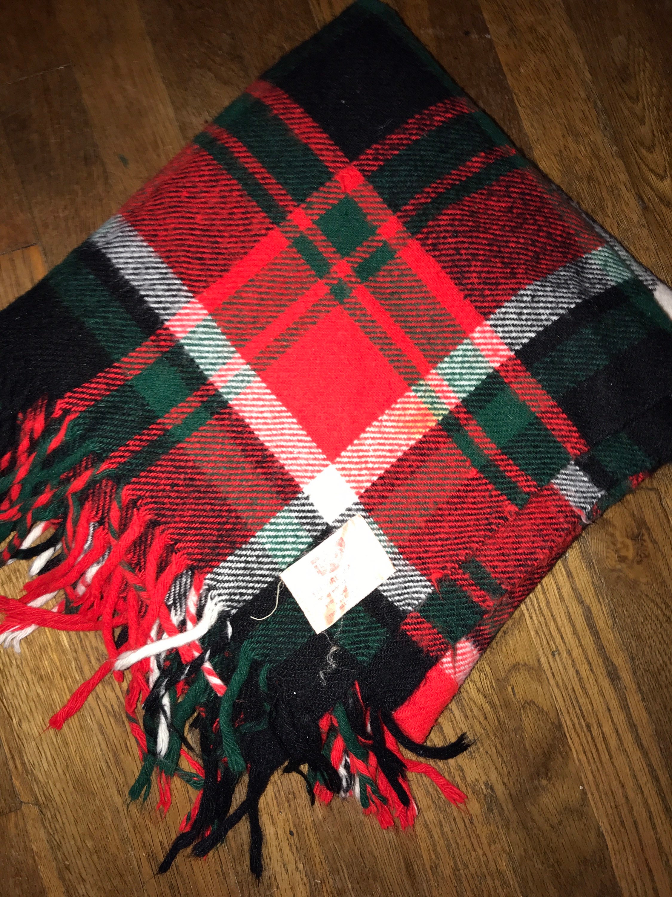 Vintage Troy Leisure Blanket . Red Plaid Wool Like Blanket. Troy ...