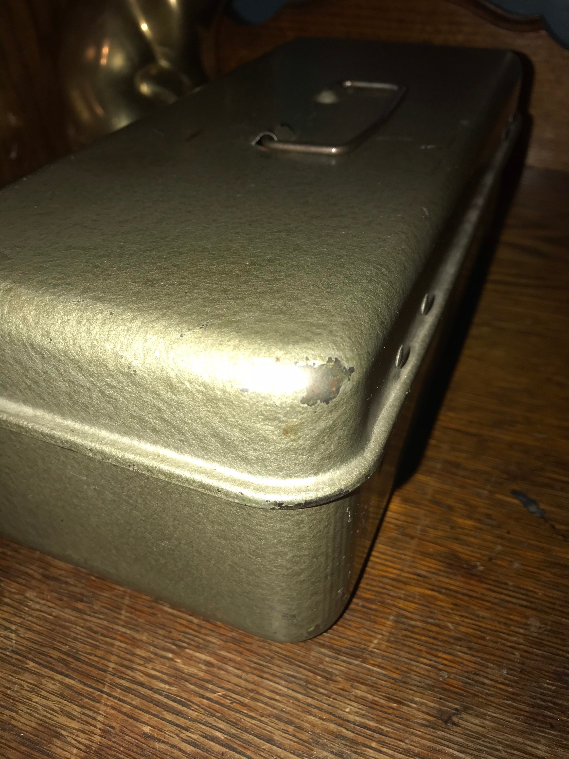 Vintage Swanco Metal Tool Box. Gray Metal Tool Box. Metal Storage Box ...