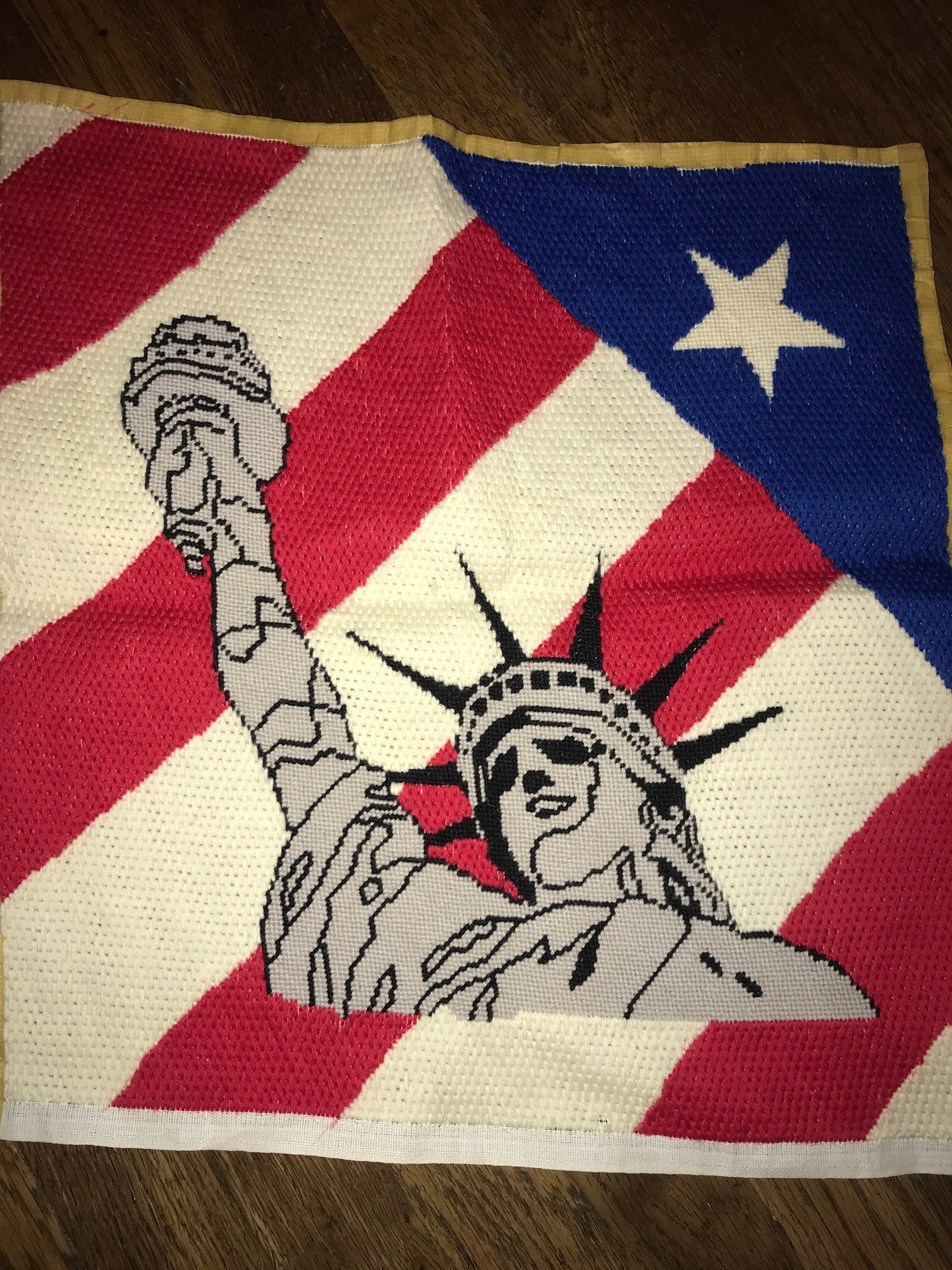 Vintage Needlepoint Statue of Liberty Panel. 1960’s Statue of Liberty ...