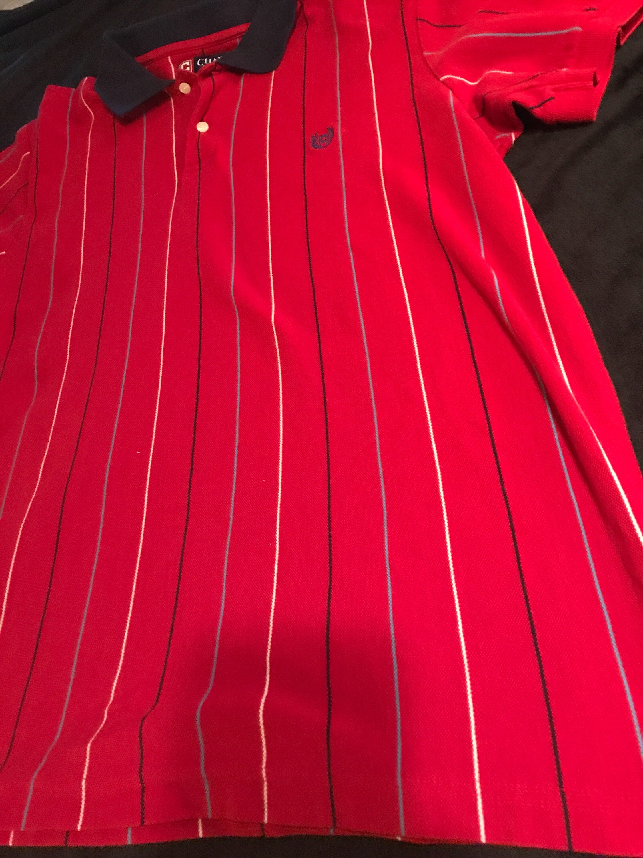 Vintage Chaps Polo Shirt. Red Striped Chaps Polo Shirt. Ralph Lauren ...