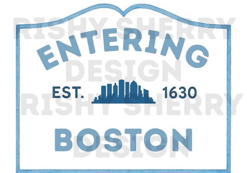 Entering Boston Wedding Sign Template: Editable Canva Pro File (digital ...