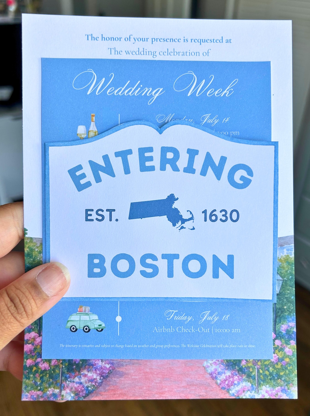 Entering Boston Sign Templates – Editable Canva File, Double-sided ...
