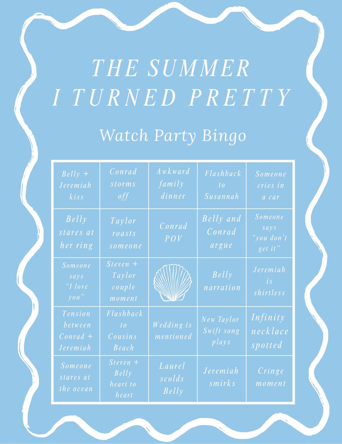 TSITP Party Bundle: Editable Invitation, Bingo, Cousins Beach Sign ...