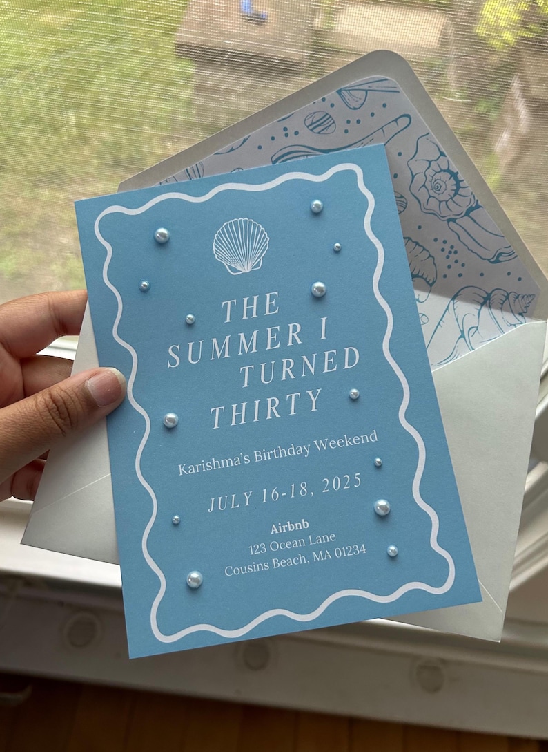 The Summer I Turned Thirty Invitation: TSITP Inspired Birthday Template ...