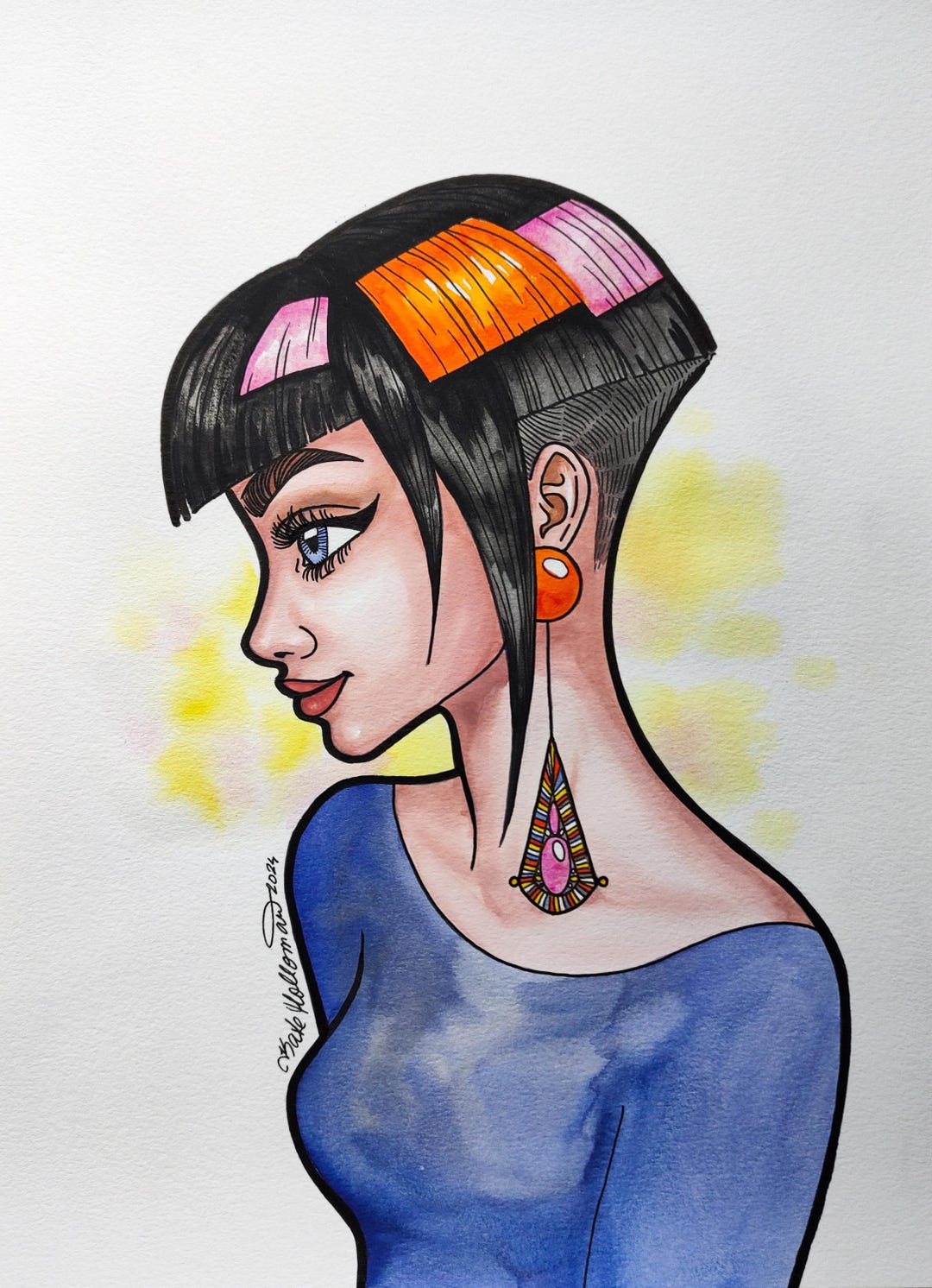 DESTINY - Portrait of a Woman - Original Watercolor Illustration ...