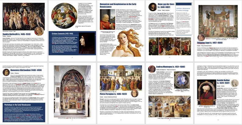 Early Renaissance Art History Curriculum: Artist Bios, Timelines ...