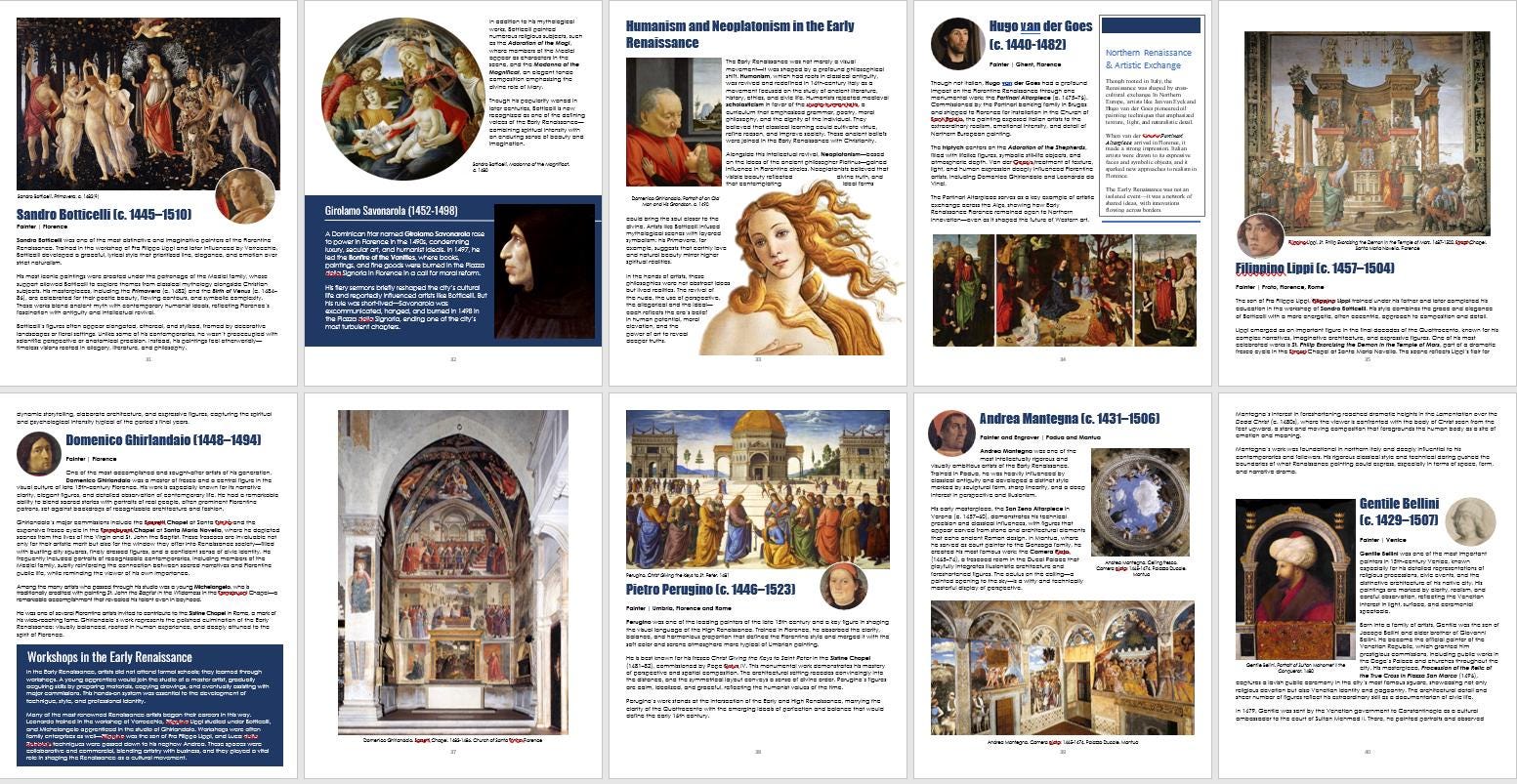 Early Renaissance Art History Curriculum: Artist Bios, Timelines ...