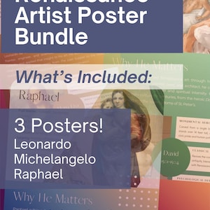 High Renaissance Artist Bio Poster Bundle - Leonardo, Michelangelo ...