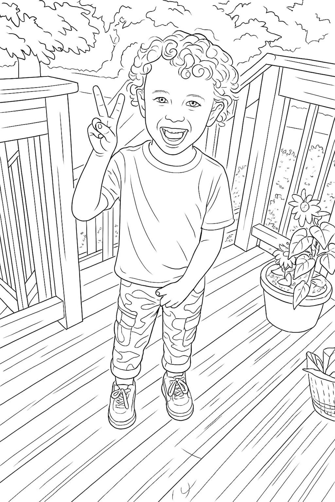 Real Pictures Turned Into Coloring Pages - Etsy