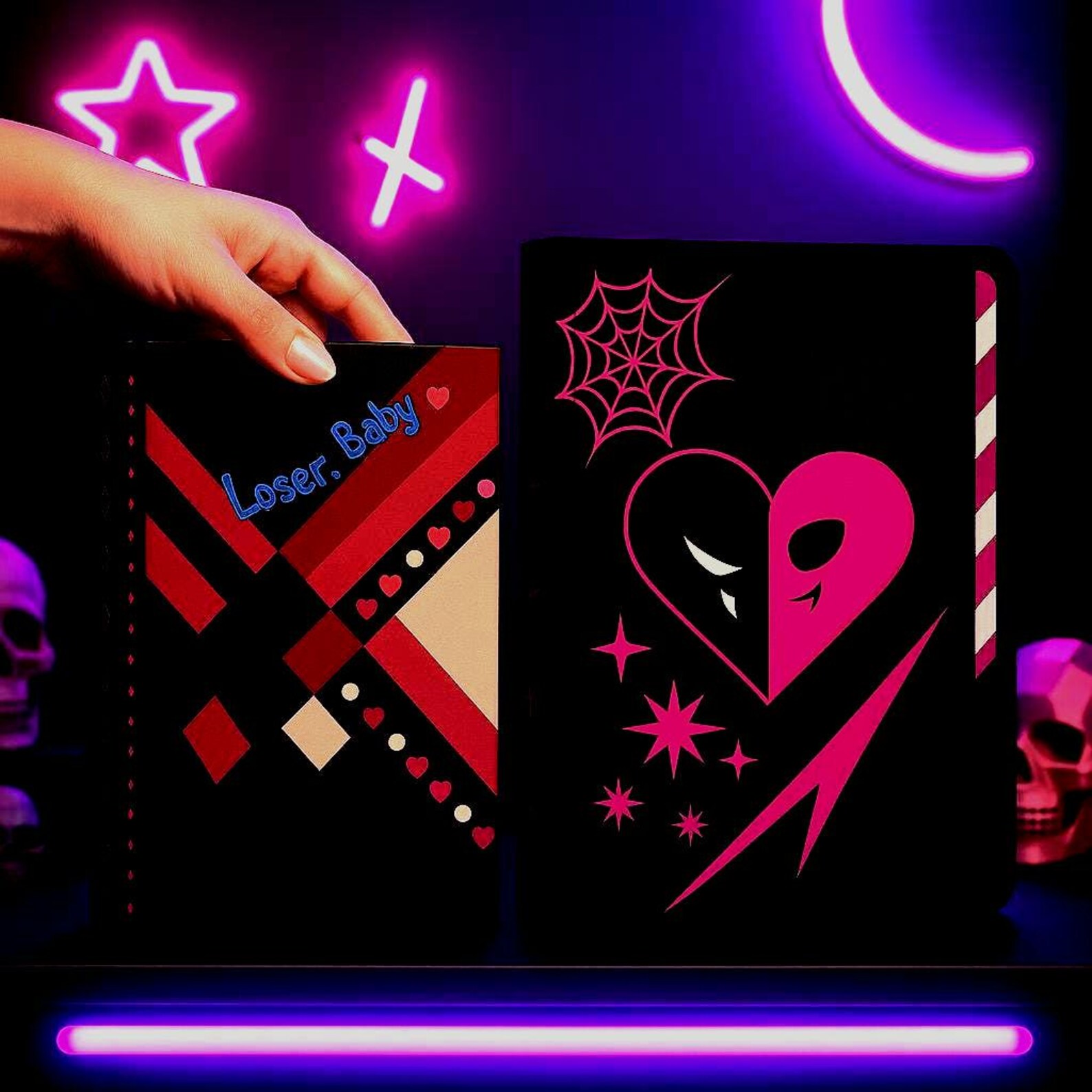 Bundle Hazbin Hotel Inspired Journal Angel Dust & Husk Fan Notebook - Etsy