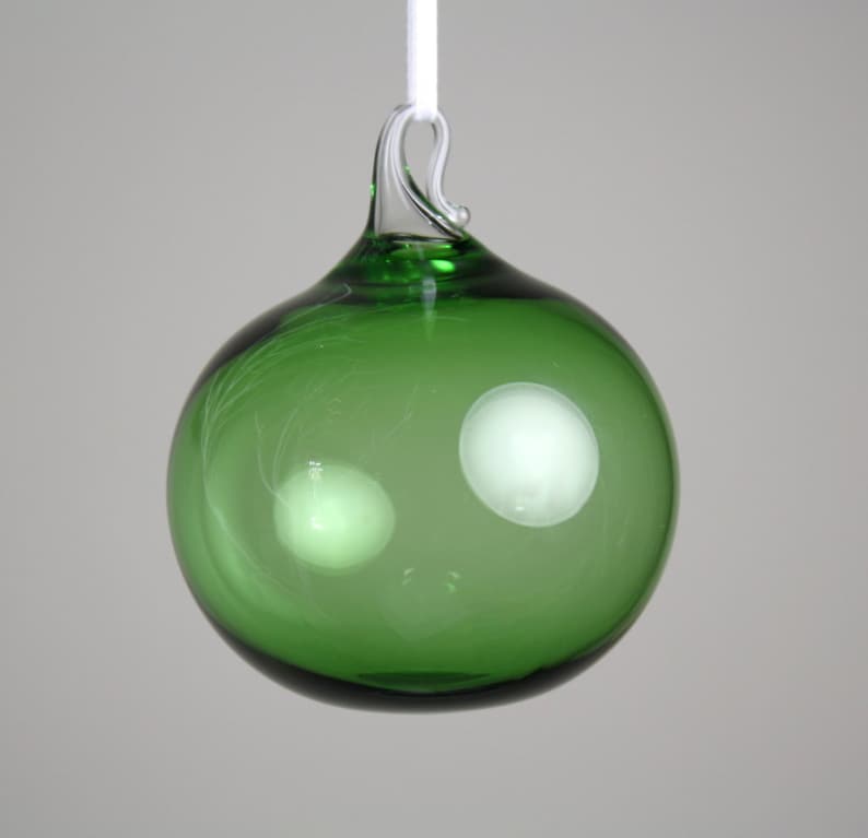 Transparent Emerald Green Blown Glass Ornament With a Clear Hoop. - Etsy
