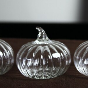 Three Small Clear Hand Blown Glass Pumpkins - Etsy