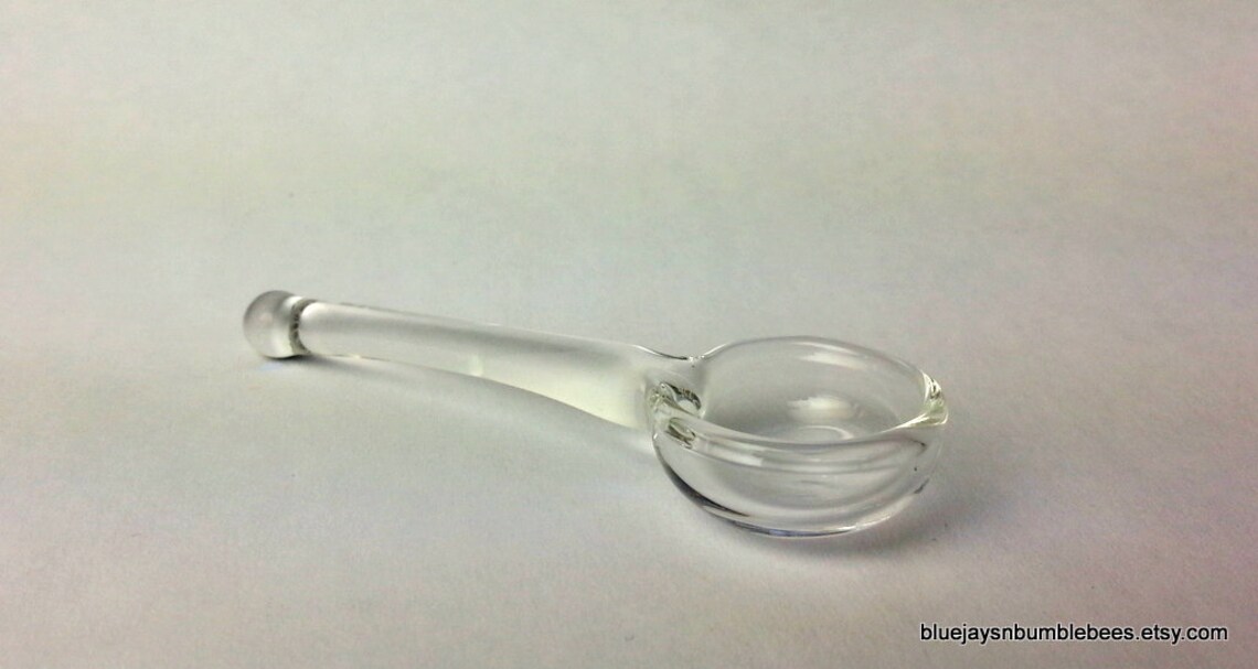 Small 2.75" Clear Glass Spoon - Etsy
