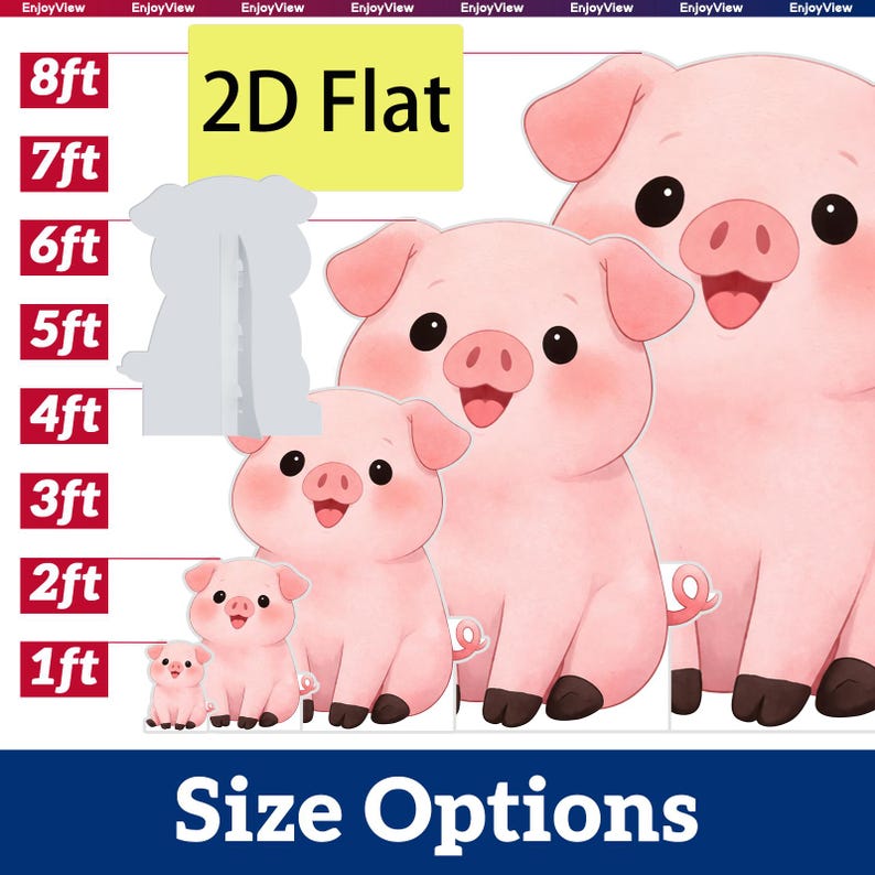 Cute Pig Cardboard Cutout, Life Size Pig Standee, Farm Party Decor ...