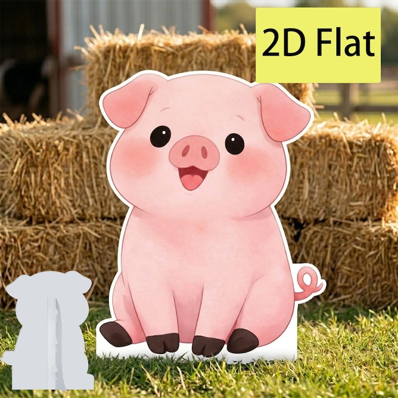 Cute Pig Cardboard Cutout, Life Size Pig Standee, Farm Party Decor ...