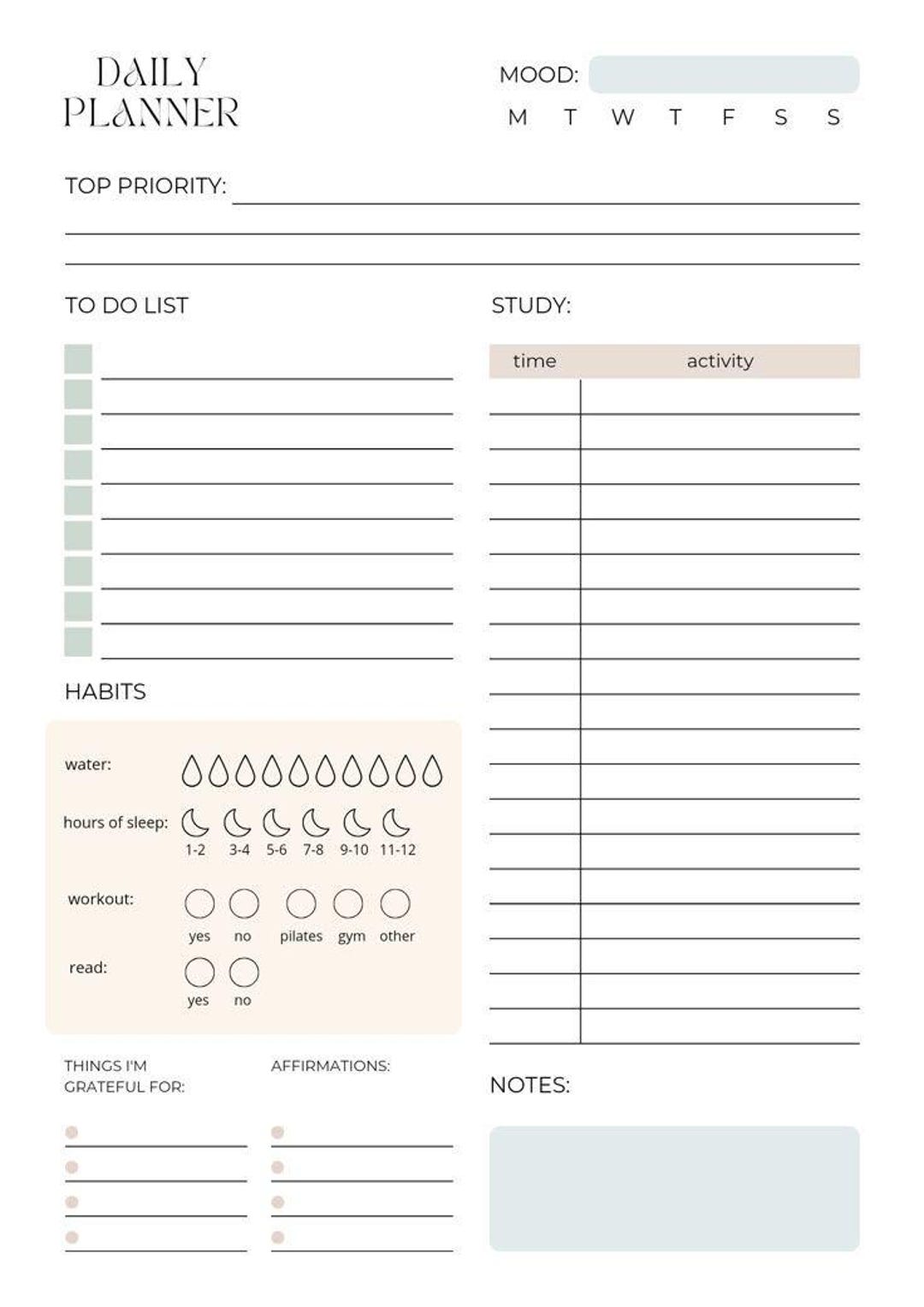 To Do List, Task Tracker, Productivity Tool, Daily to Do List Tracker ...