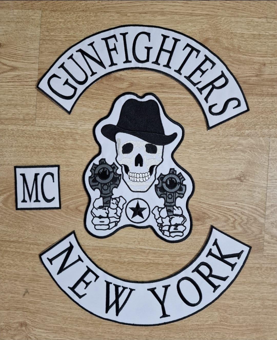 Gunfighters MC New York Patch Set for Biker Vests and Jackets - Iron On ...