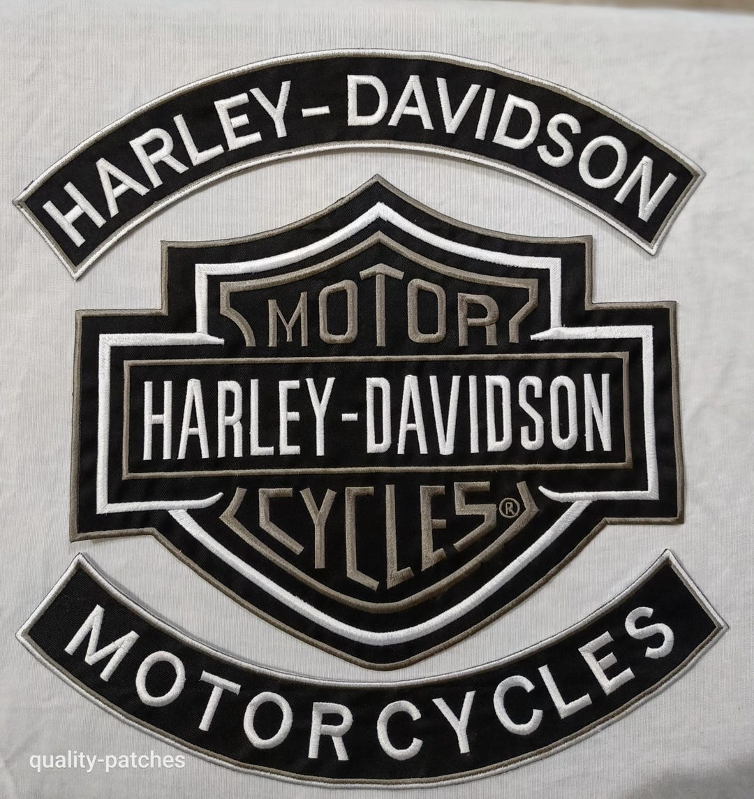 Harley-davidson Shield Rockers Motorcycle Patch Set: Grey/orange ...