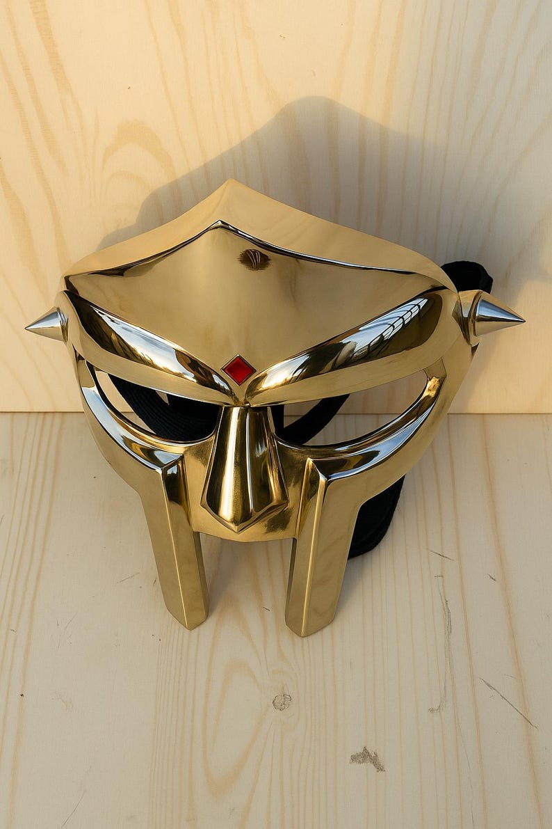 Halloween Mask MF DOOM Mask Mad-villain Steel Face Armor Medieval Hand ...
