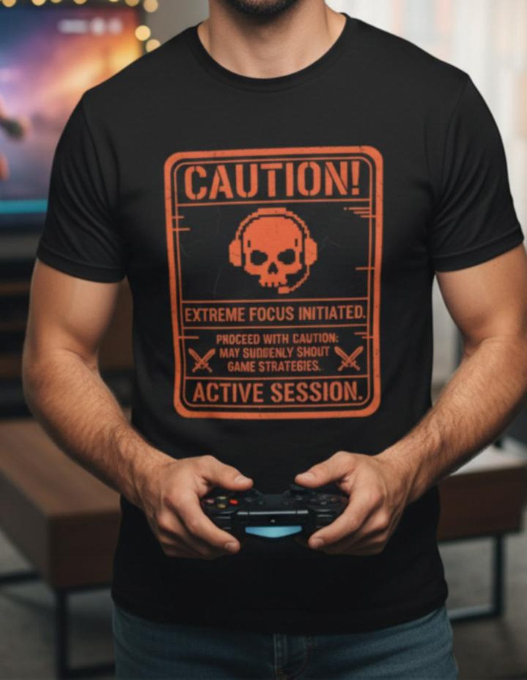 Caution Active Session Gaming T-shirt | Funny Gamer Gift for Him - Etsy