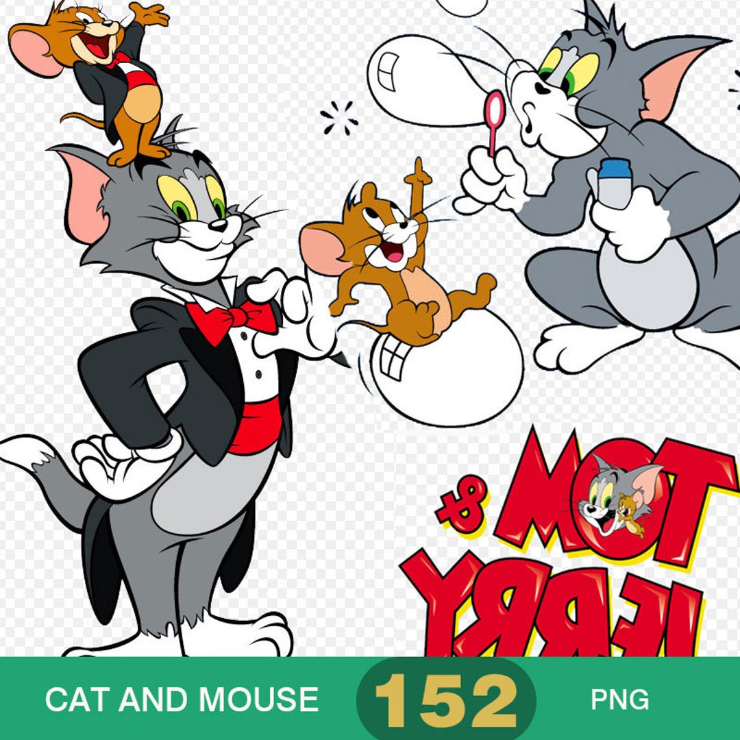152 Cartoon Tom and Jerry, Creative Designs Pack, Vectors Pack, Self ...