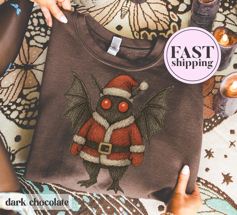 Mothman Christmas Sweatshirt Funny Cute Cryptid Gift Idea. Fantasy Book ...