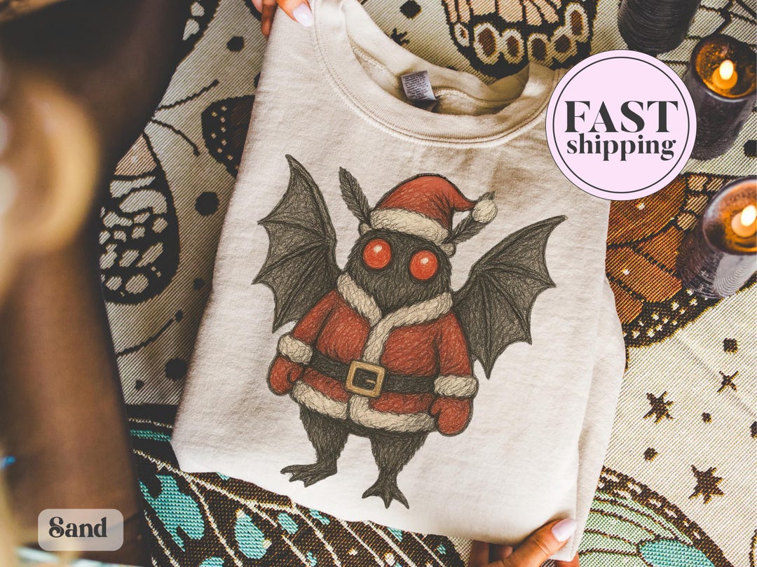 Mothman Christmas Sweatshirt Funny Cute Cryptid Gift Idea. Fantasy Book ...