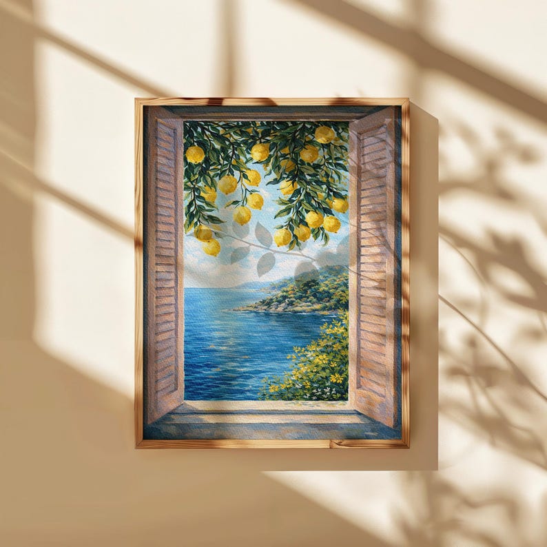 Abstract Lemon Wall Art – Italian Botanical Print, Dopamine Kitchen ...