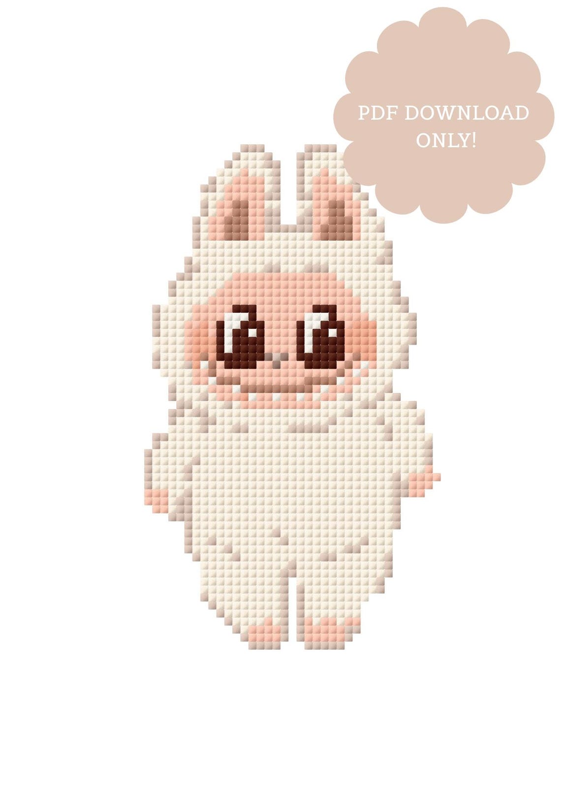 Labubu Embroidery Cross Stitch PDF Pattern - Etsy