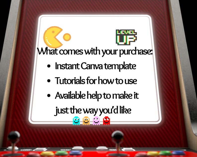 Arcade Video Game Birthday Party Banner | Fully Customizable Template ...
